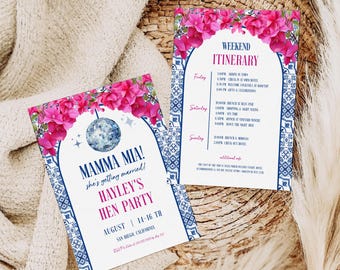 Mamma Mia Theme Hen Party Itinerary Editable DIY Template - Etsy UK