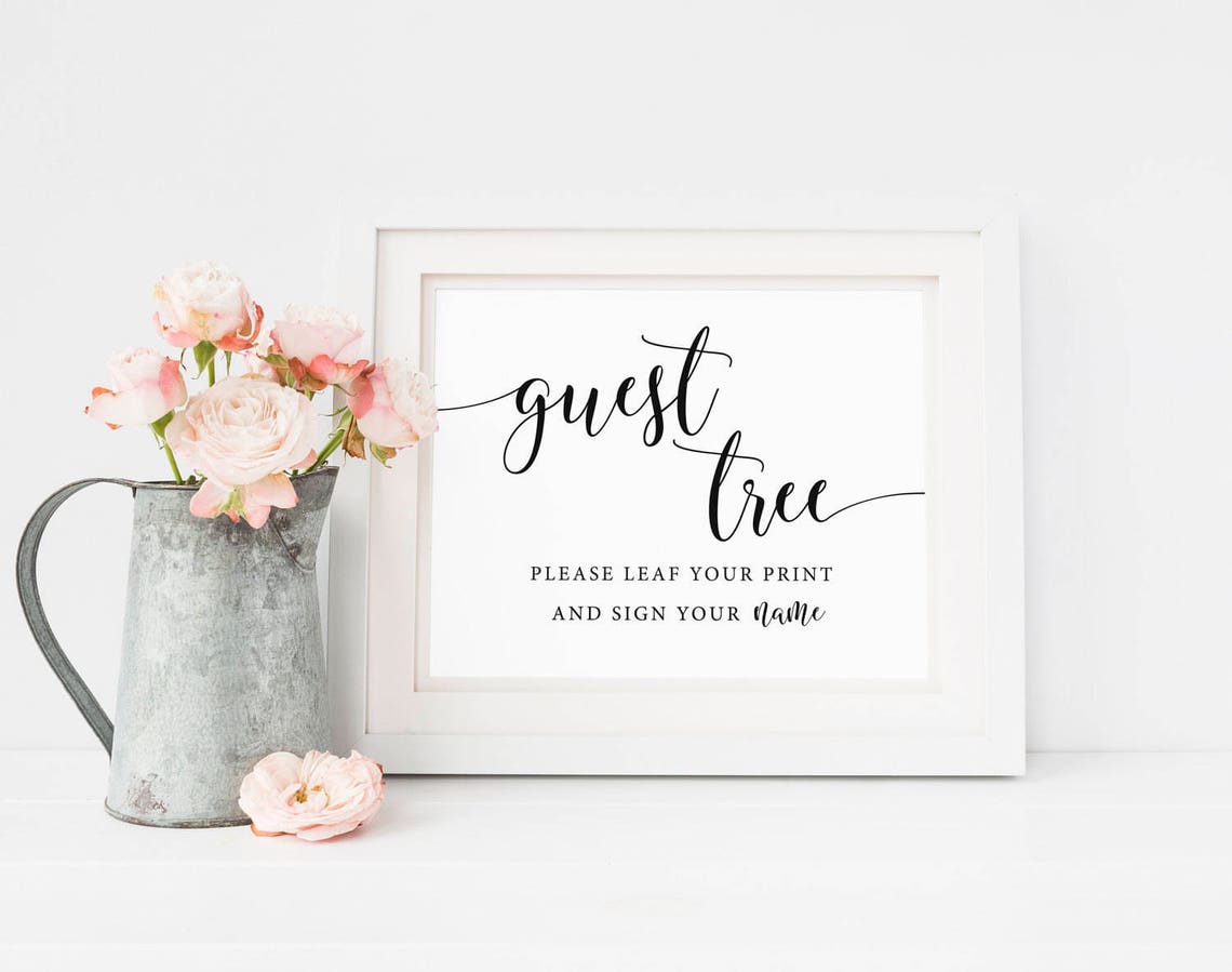 Guest Tree Sign Printable Wedding Tree Guest Book Please | Etsy