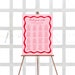 Pink and Red Seating Chart Template, Retro Wedding Seating Plan, Wavy ...