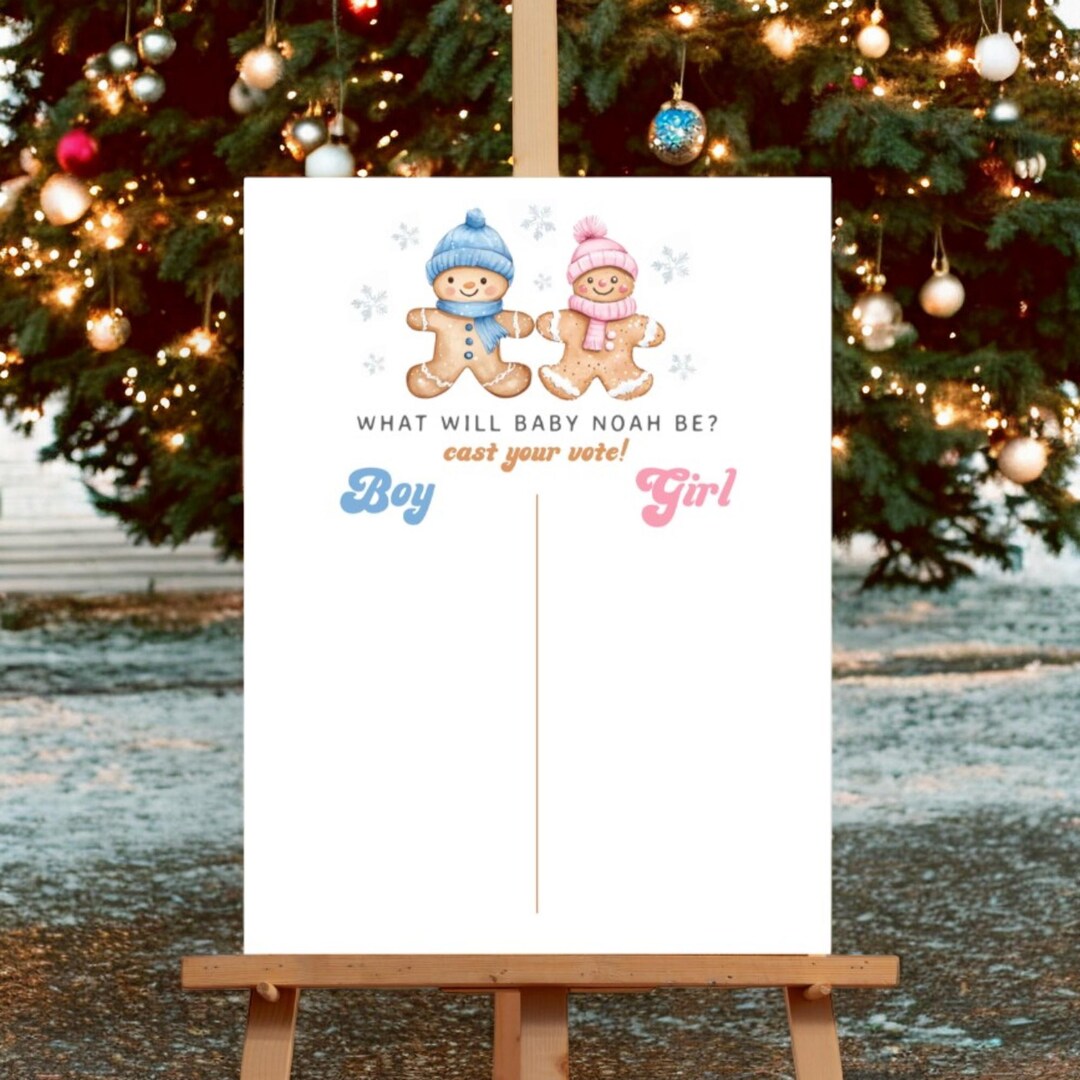 He or She Gender Reveal Voting Board Template , Christmas Gender Reveal ...