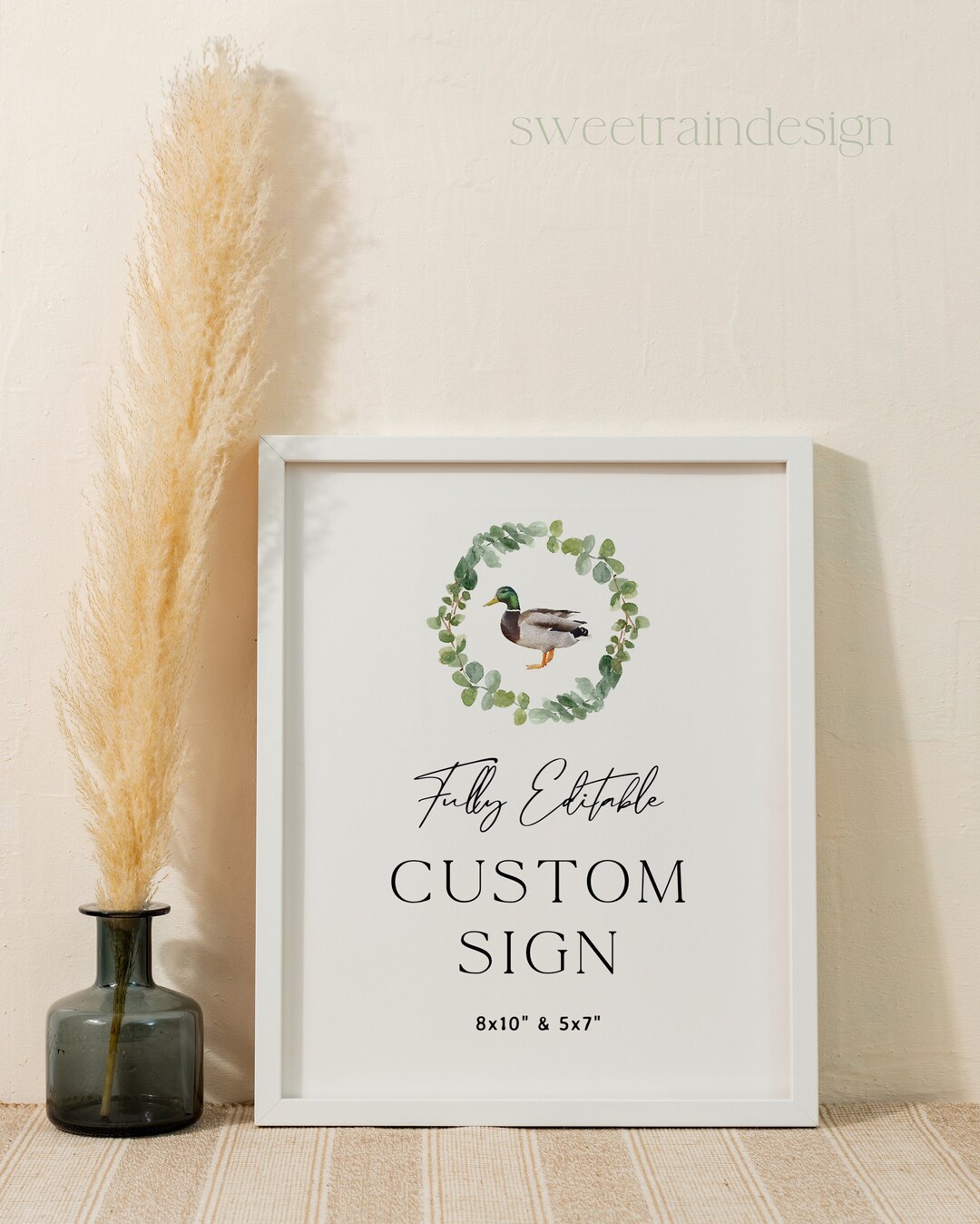 Mallard Duck Baby Shower Custom Sign Template, Editable, Gender Neutral ...