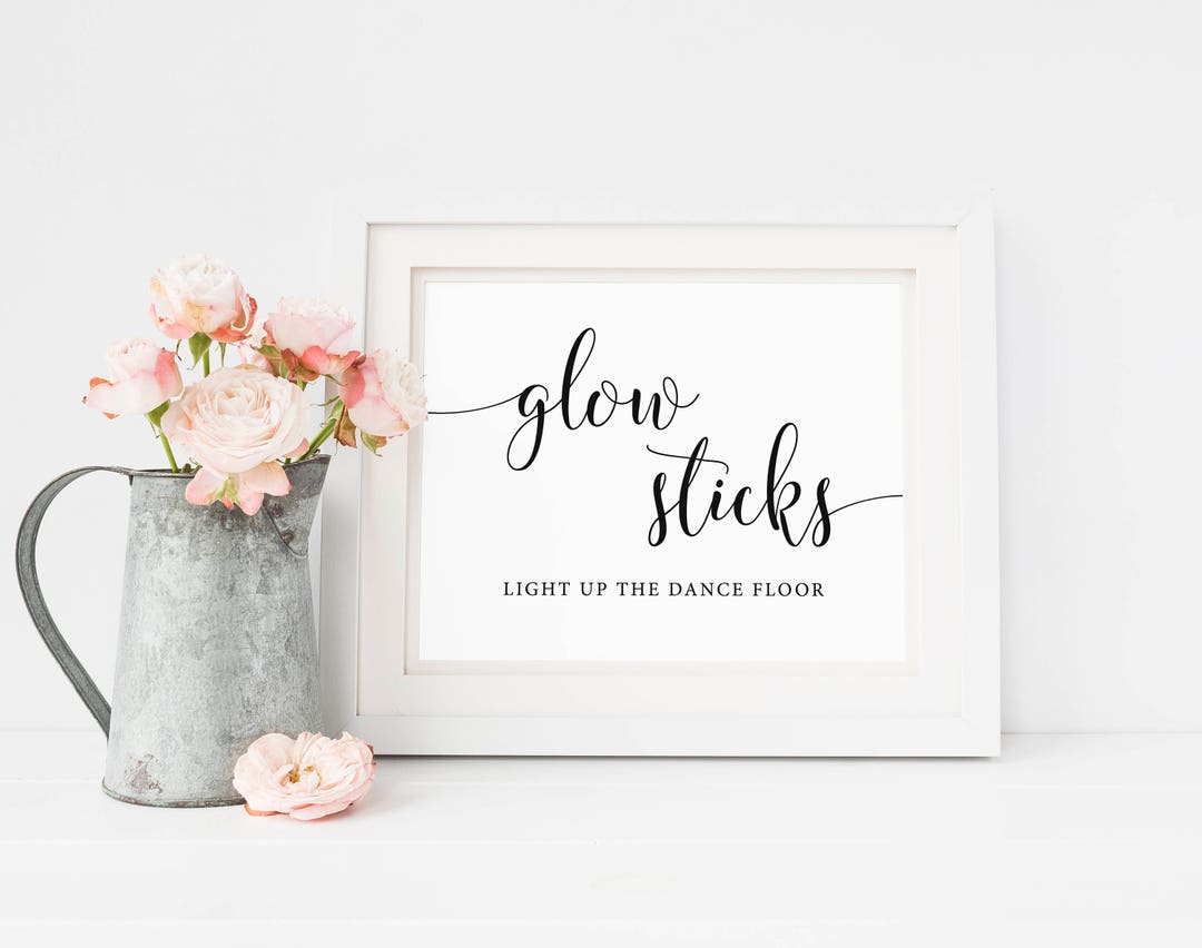 Wedding Glow Sticks Sign, Printable Wedding Sign, Glow Stick Send off ...