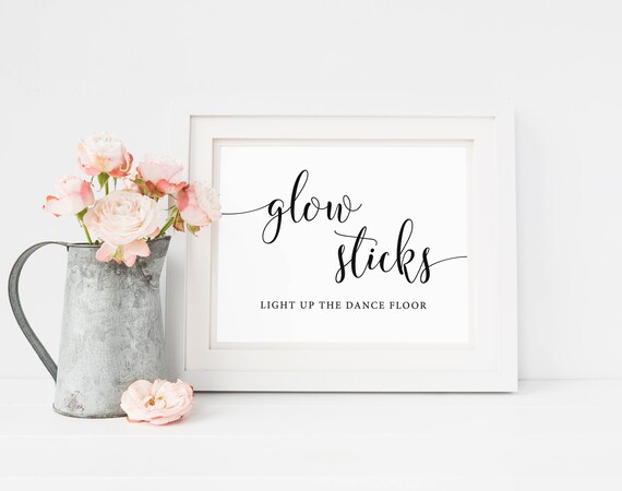 Wedding Glow Sticks Sign, Printable Wedding Sign, Glow Stick Send Off ...