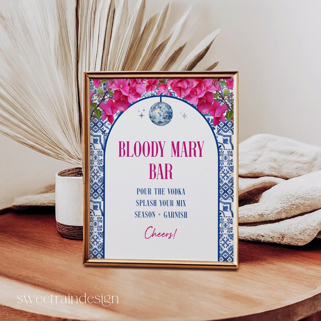Mamma Mia Bloody Mary Bar Sign, Instant Download, Dancing Queen Hen ...