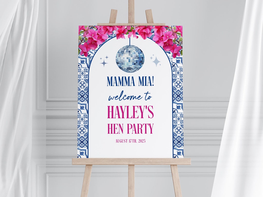 Mamma Mia Hen Party Welcome Sign Template, Dancing Queen Hen Do, Honey ...
