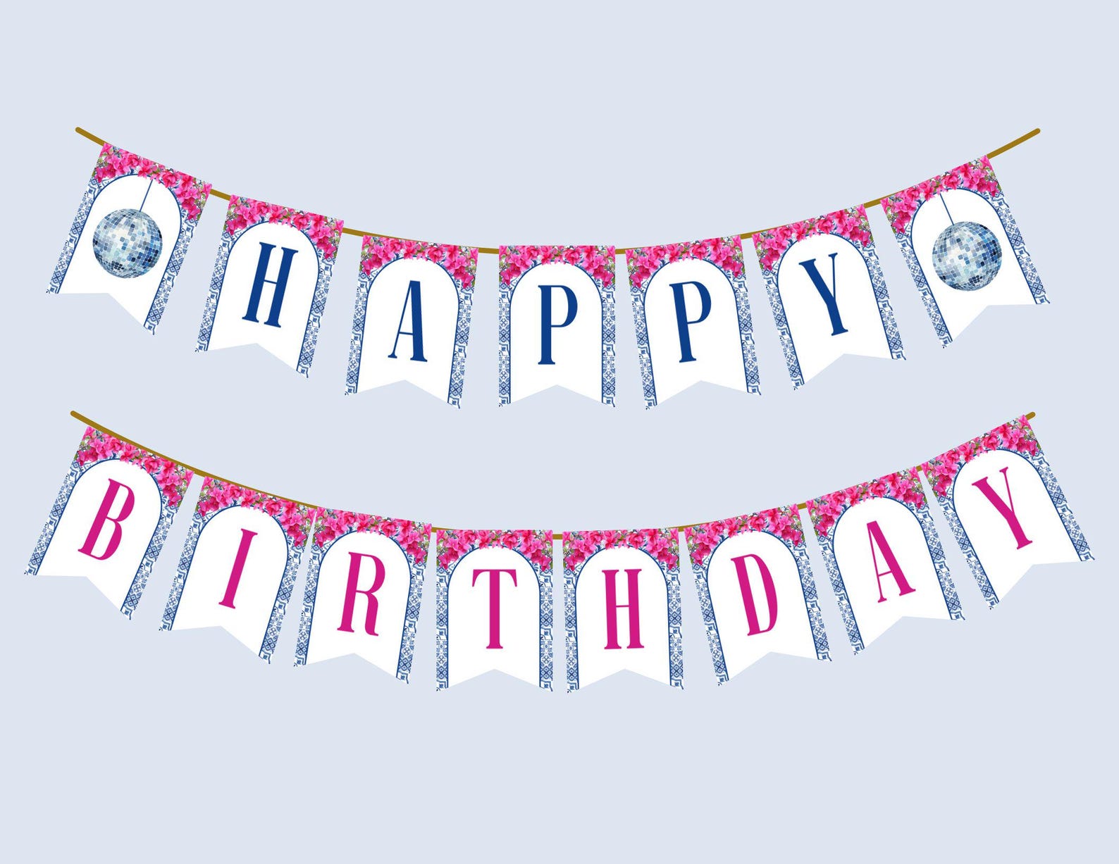 Editable Mamma Mia Birthday Party Bunting Template, Dancing Queen ...