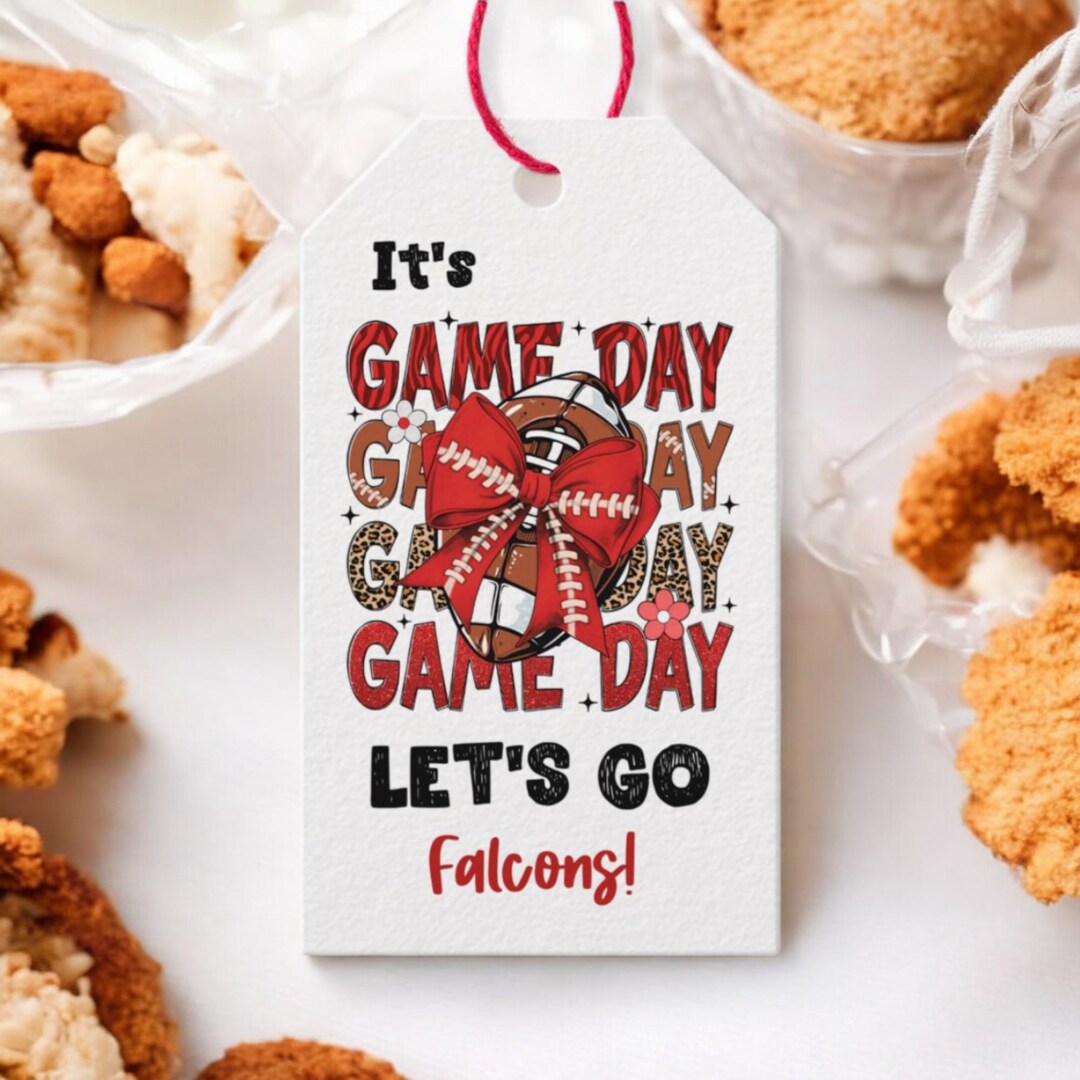 Football Game Day Gift Tags, Treat Bag Tag Printable, Football Treat ...