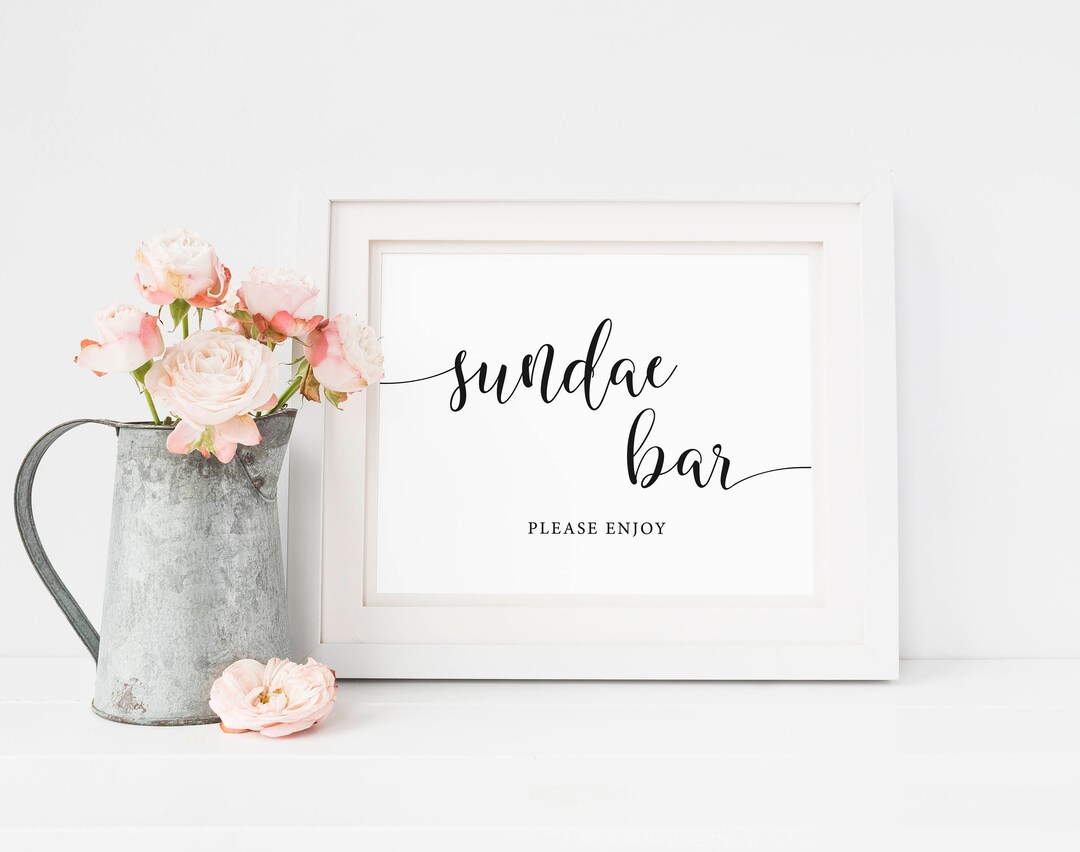 Wedding Sundae Bar Sign Ice Cream Bar Signprintable Sundae - Etsy