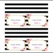 Kate Place Card Template, Floral Name Cards Editable Template, Striped ...