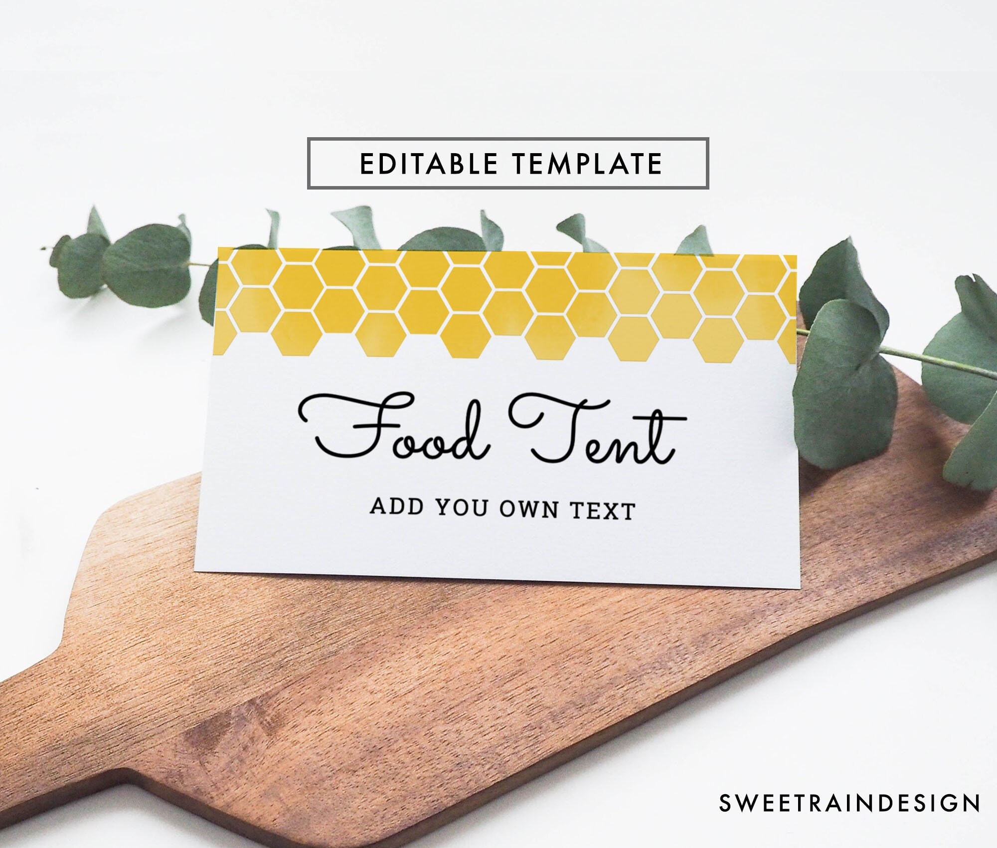 Bee Birthday Food Labels Template Bee Party Food Tent Card - Etsy
