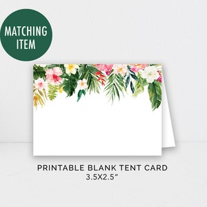 Tropical Table Numbers Template, DIY Table Numbers Editable, Tropical ...