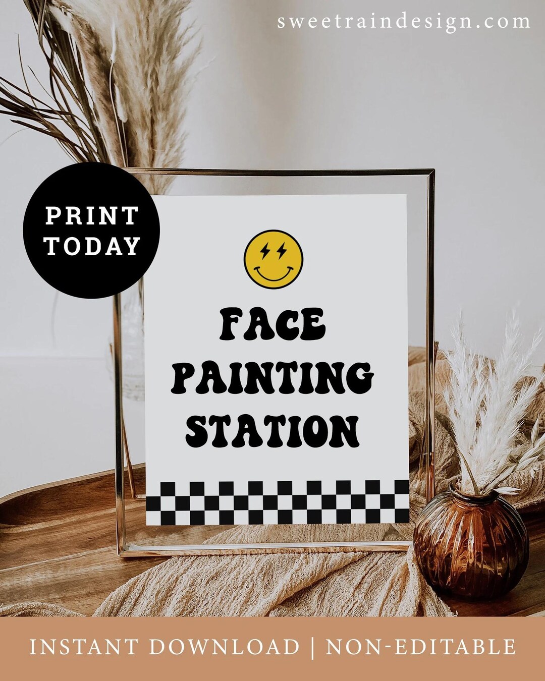 One Happy Dude Face Painting Station Sign, Printable, Birthday Party ...