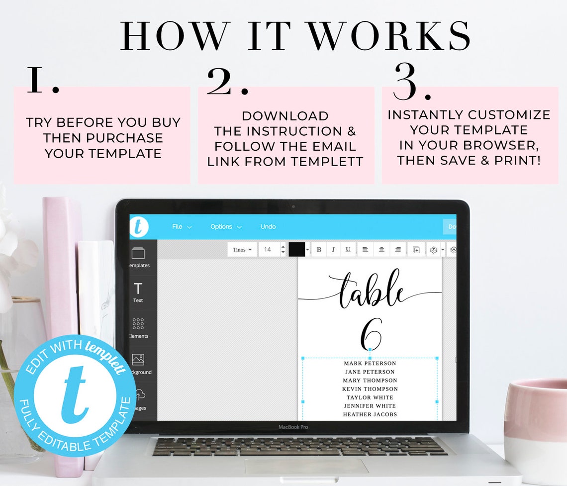 Rustic Wedding Seating Chart Template Seating Cards 5x7 - Etsy