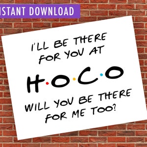 Promposal Poster, Homecoming Proposal Sign, Friends Theme Homecoming ...