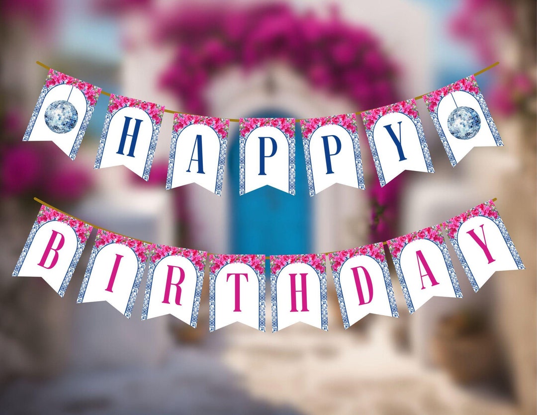 Editable Mamma Mia Birthday Party Bunting Template, Dancing Queen ...