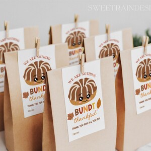 Bundt Cake Gift Tag Printable, Nothing Bundt Thankful for You Fall Gift ...