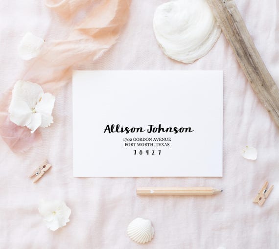 Printable Envelope Address Template, Editable PDF, Calligraphy Wedding ...