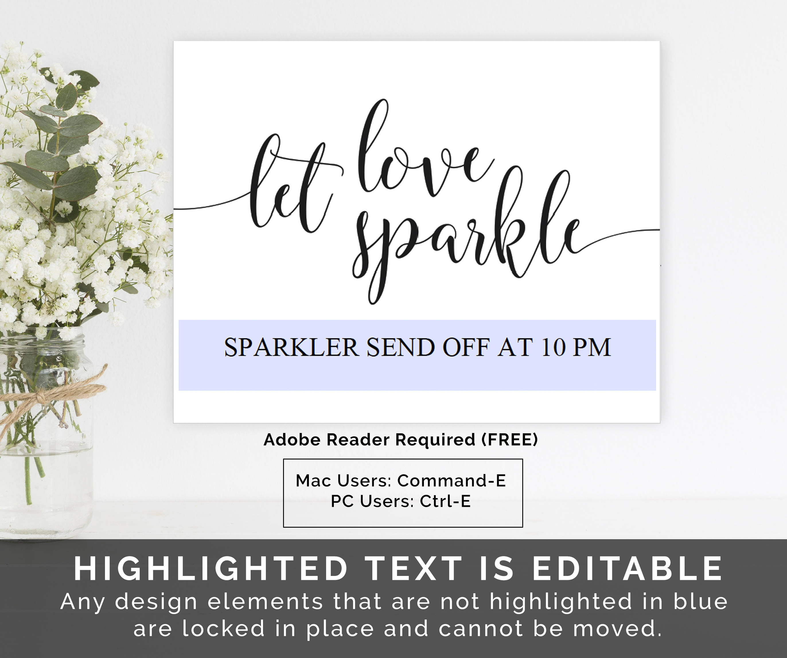 Let Love Sparkle Sign Template Wedding Send Off Send off | Etsy