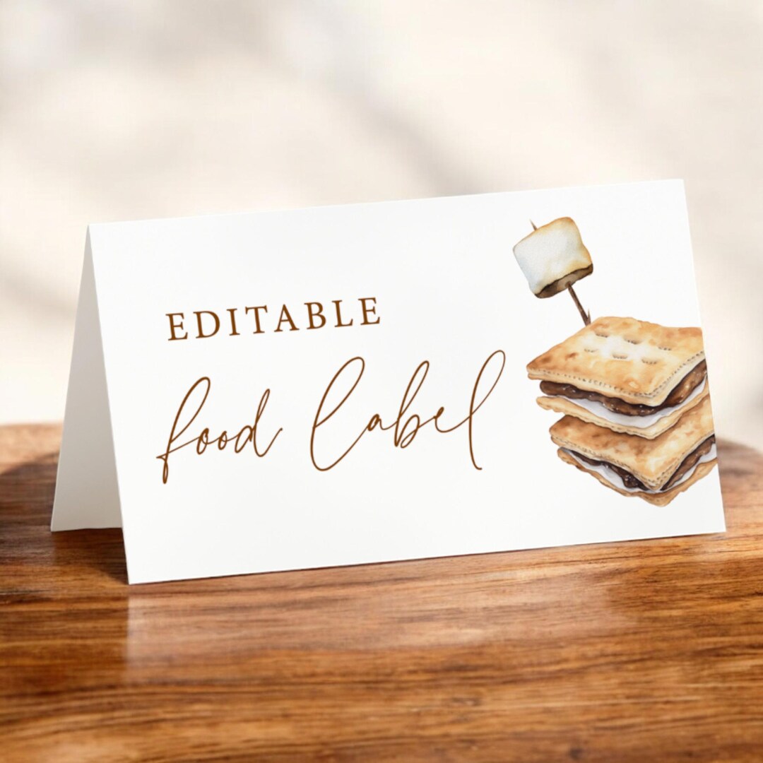 S'more Food Tent Template, Smore Bar Menu, Smore Station, S'more Baby ...