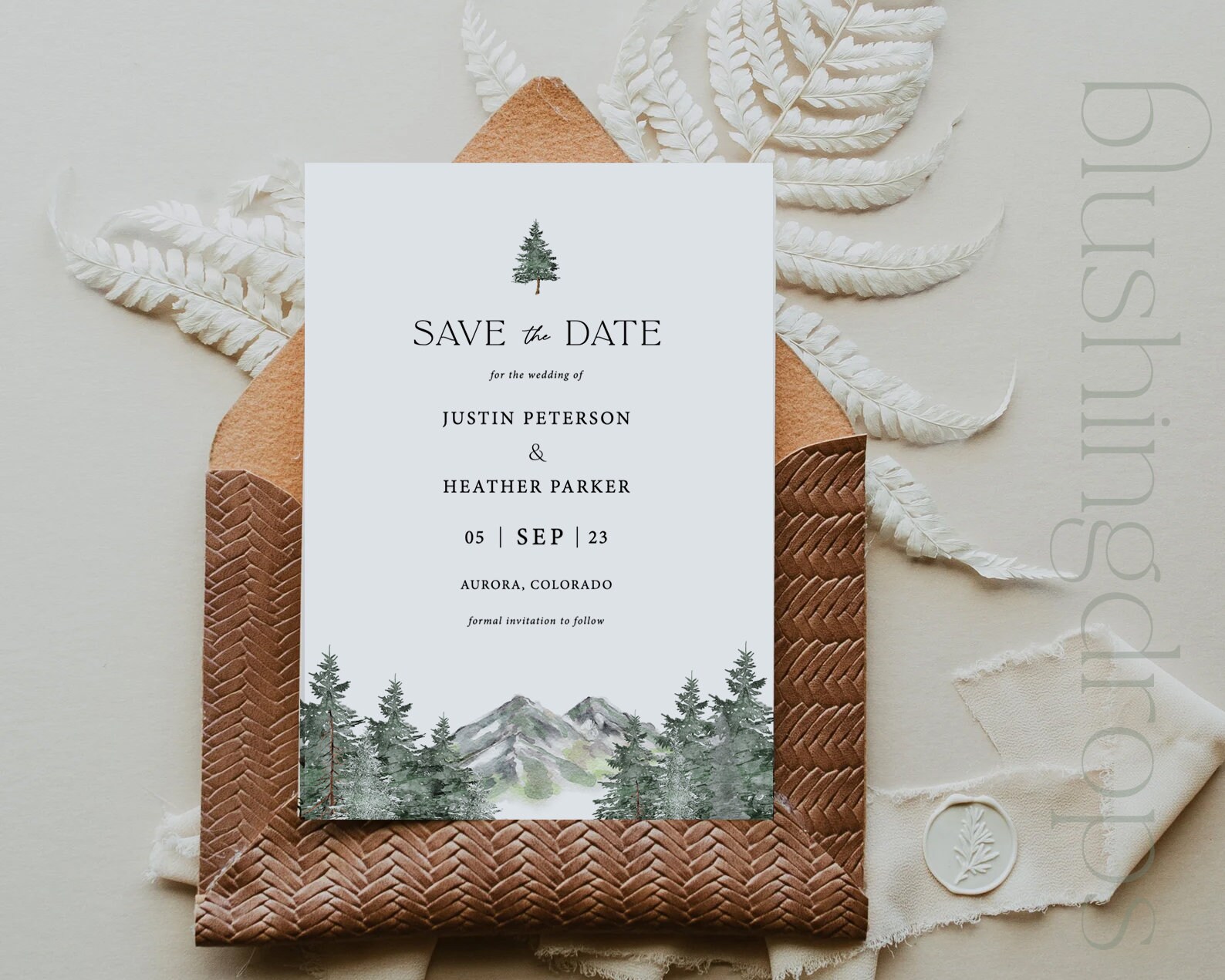 Mountain Wedding Save the Date Template, Outdoor Adventure Wedding Save ...