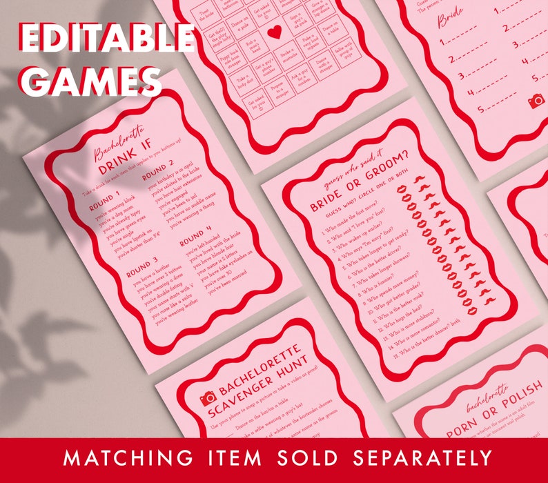 Pink and Red Hen Party Invitation Templates Retro Hen Party - Etsy