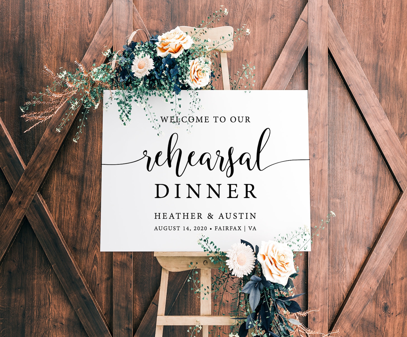 Rehearsal Dinner Welcome Sign Template Wedding Rehearsal | Etsy