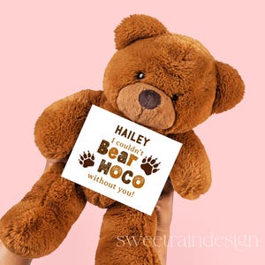 Teddy Bear HOCO Proposal Sign Editable, I Couldn't Bear HOCO Without ...