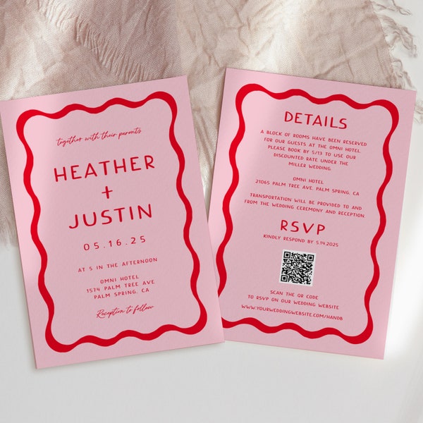 Retro Wedding Invitation - Etsy