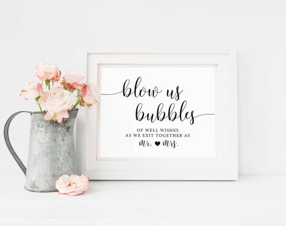 Wedding Bubbles Sign, Blow Bubbles Sign, Bubbles Send Off Sign, Bubbles ...