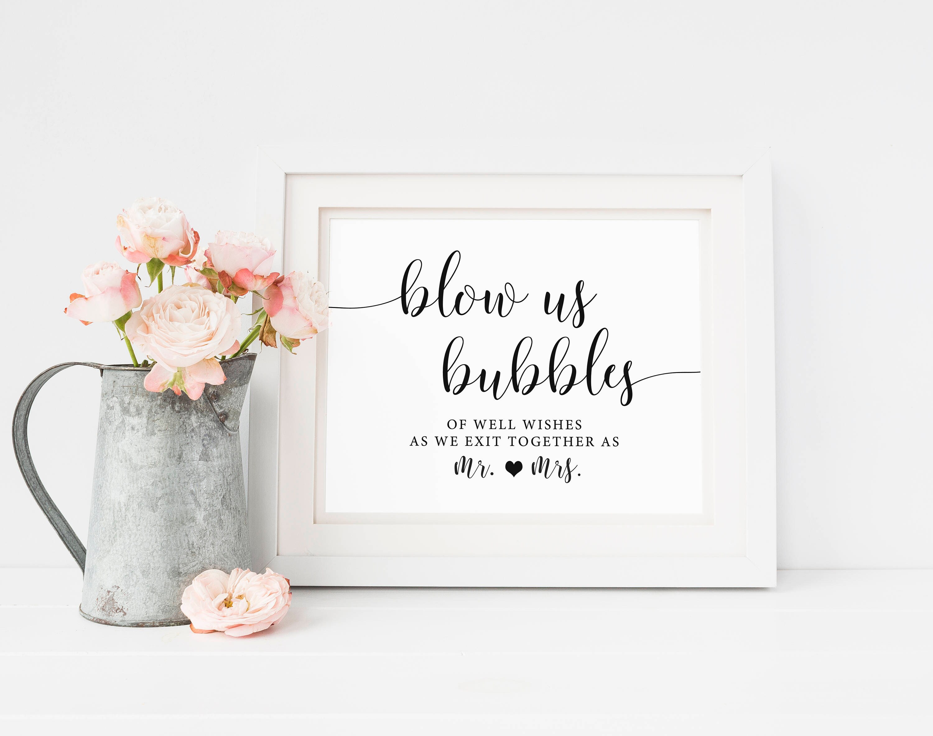 Wedding Bubbles Sign Blow Bubbles Sign Bubbles Send Off | Etsy