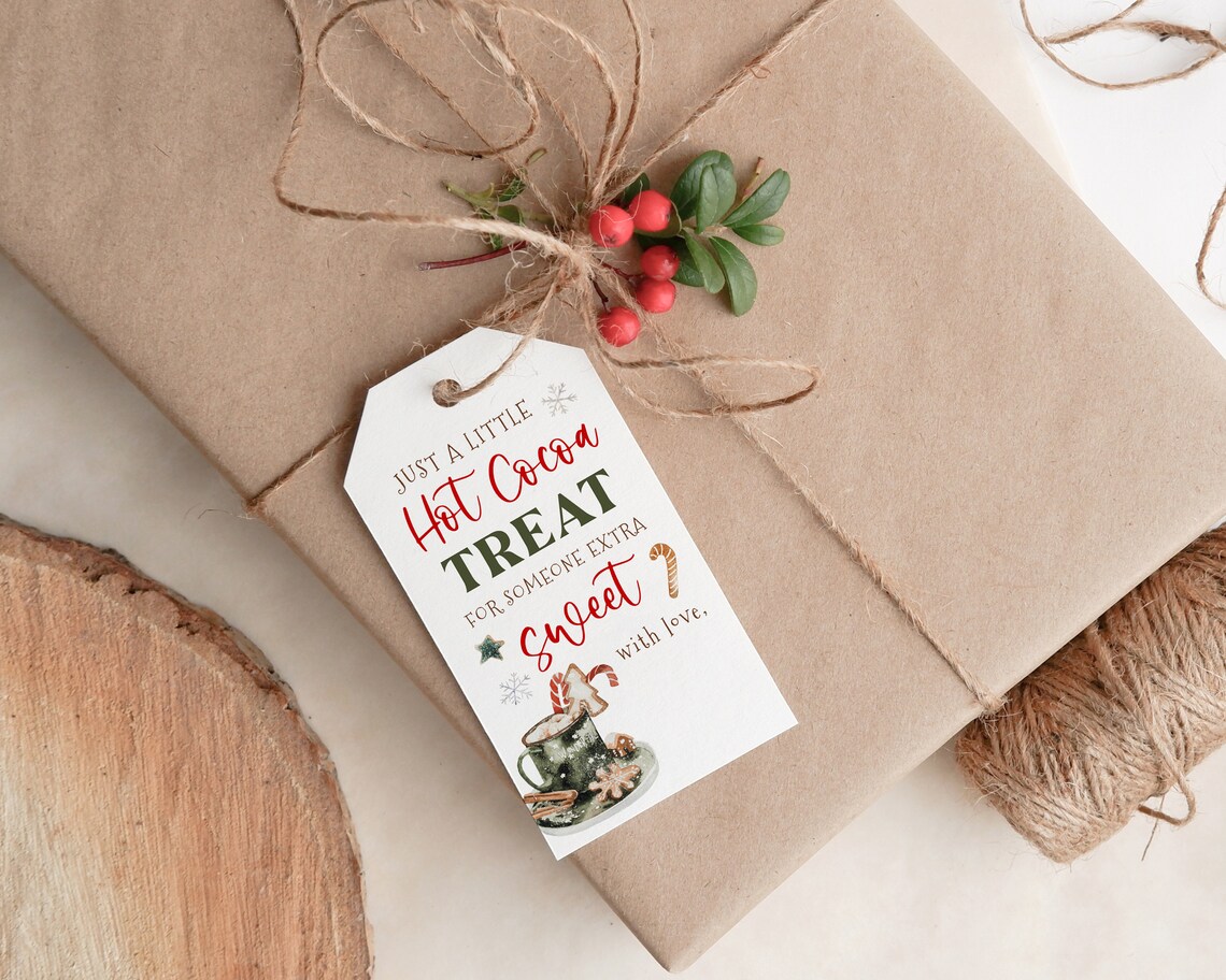Hot Cocoa Tags Printable, Hot Chocolate Gift Tags, Hot Chocolate Favors ...