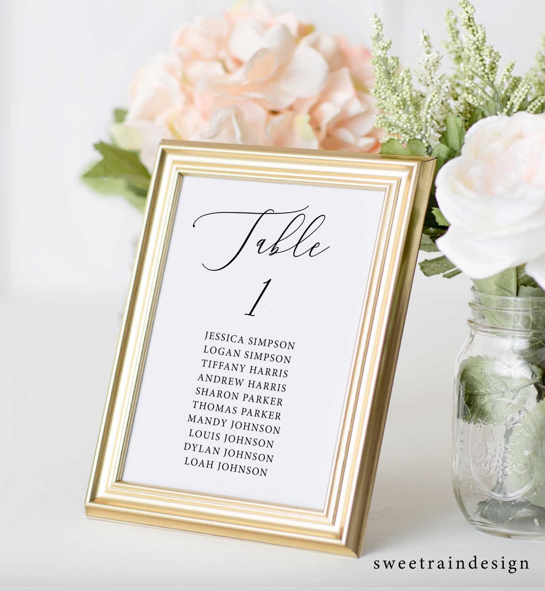 Wedding Table Plan Cards, Table Plan Template, Seating Chart Cards ...
