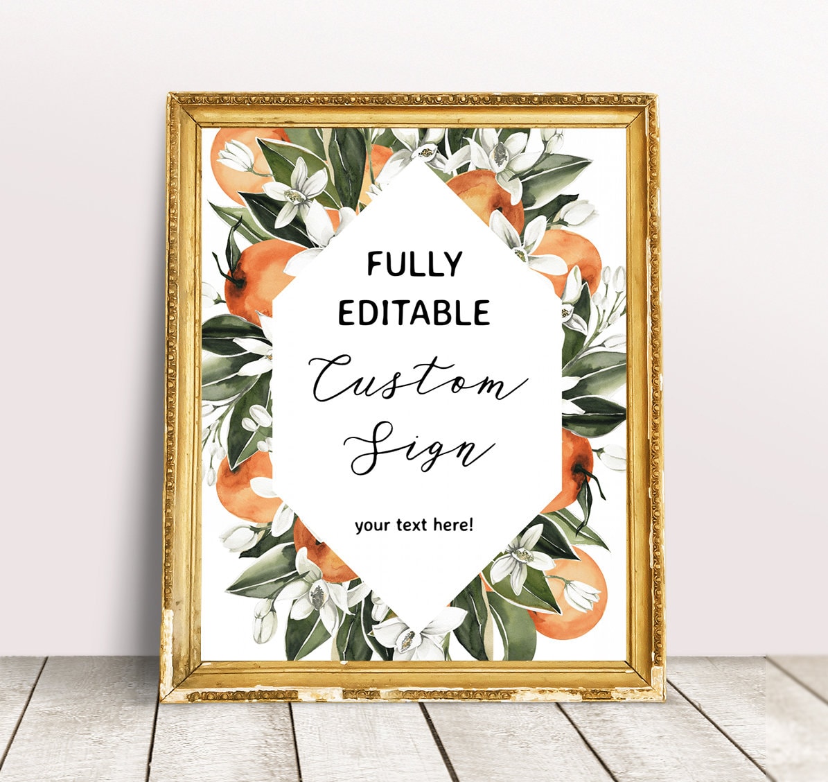 Little Cutie Editable Sign 8x10, Citrus Printable, Cutie Theme Custom ...