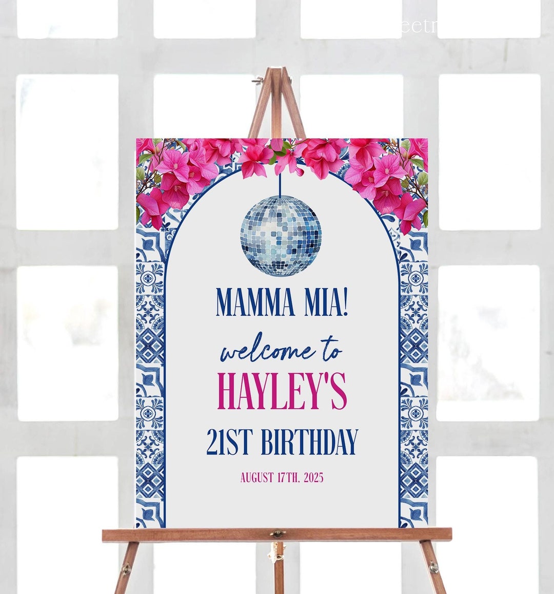 Mamma Mia Themed Birthday Welcome Sign Template, 30th Birthday Party ...