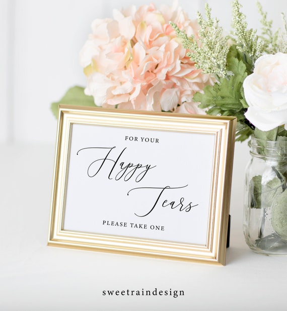 For Your Happy Tears Sign, Rustic Wedding Sign, Wedding Ceremony Sign ...