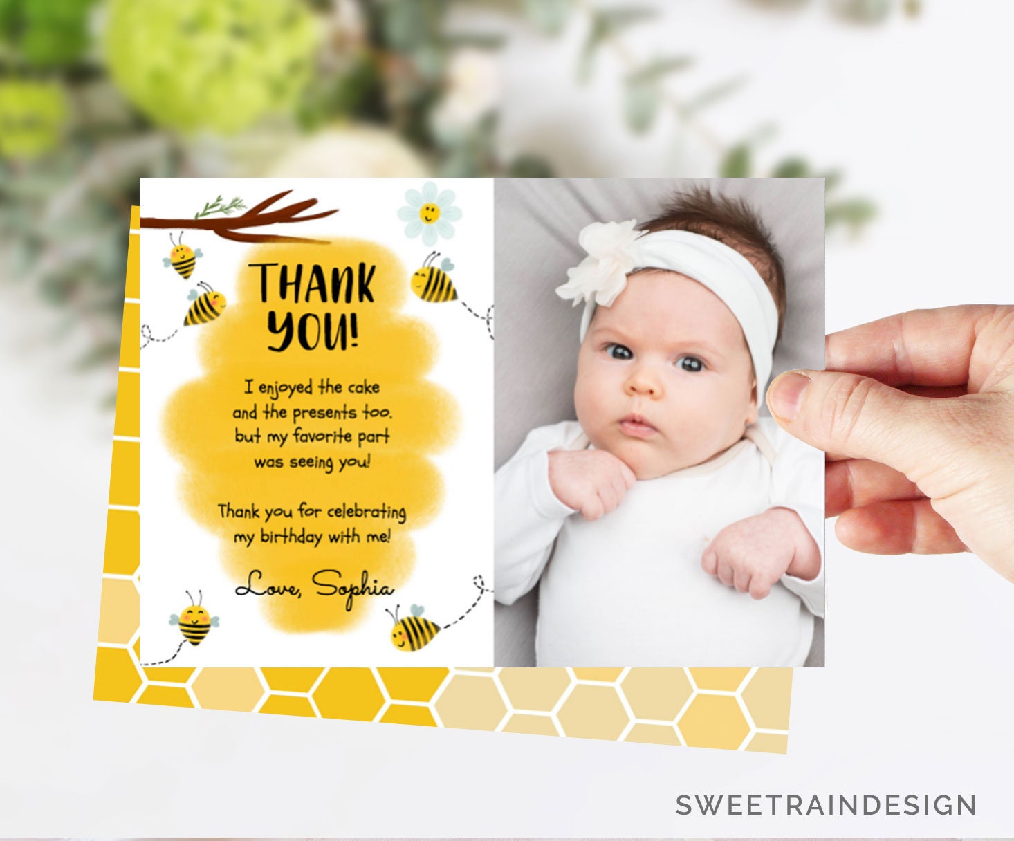 Bee Thank You Cards Bumble Bee Birthday Thank You Note Bee Day | Etsy