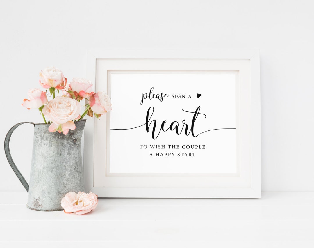 Please Sign a Heart Sign, Sign a Heart Guestbook, Sign a Heart ...