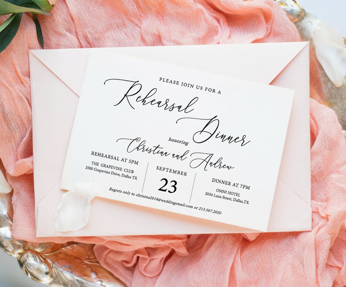 Rustic Rehearsal Dinner Invitation Template Wedding Rehearsal - Etsy