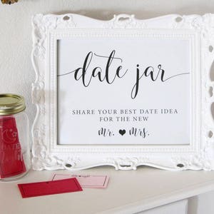 Date Jar Sign, Date Night Sign, Date Night Ideas, Wedding Date Sign ...