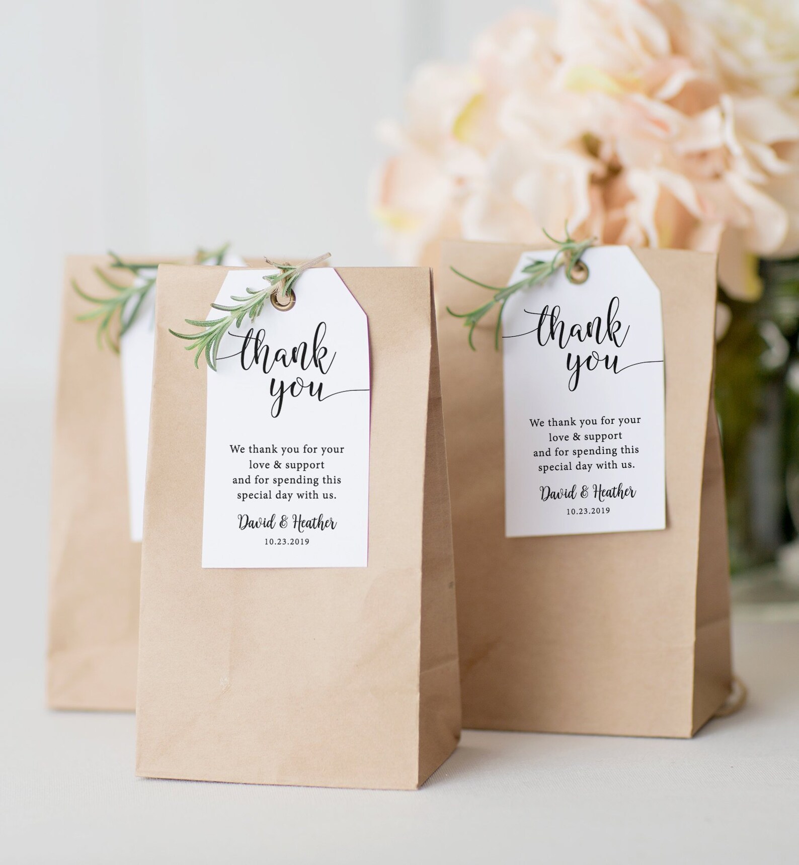 Wedding Thank You Tags Rustic Wedding Favor Tags Printable - Etsy