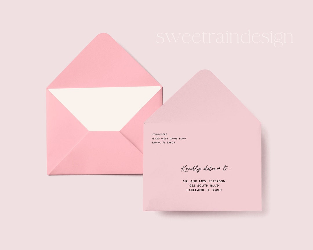 Retro Envelope Template, Printable Minimalist Address, Envelope Address ...