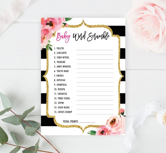 Kate Baby Shower Games, Baby Word Scramble Game, Baby Scramble Shower ...