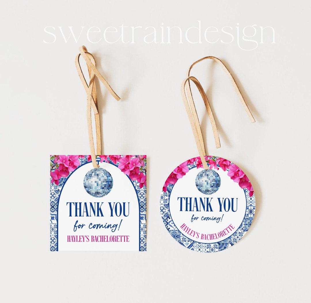 Mamma Mia Thank You Tag Template, Dancing Queen Birthday Favor Tags ...
