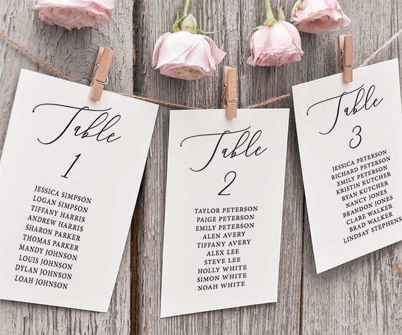Rustic Wedding Seating Chart Printable, Hanging Seating Plan, DIY Table ...