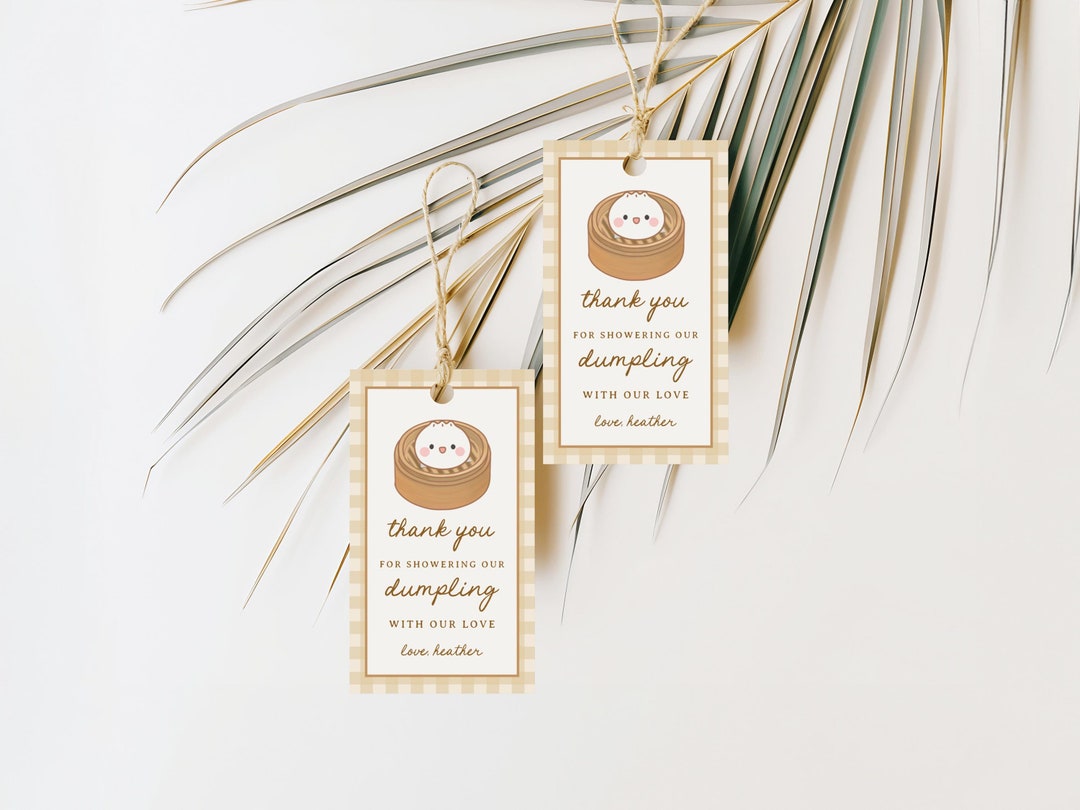 Dumpling Themed Thank You Tag Template, Little Dumpling is on the Way ...
