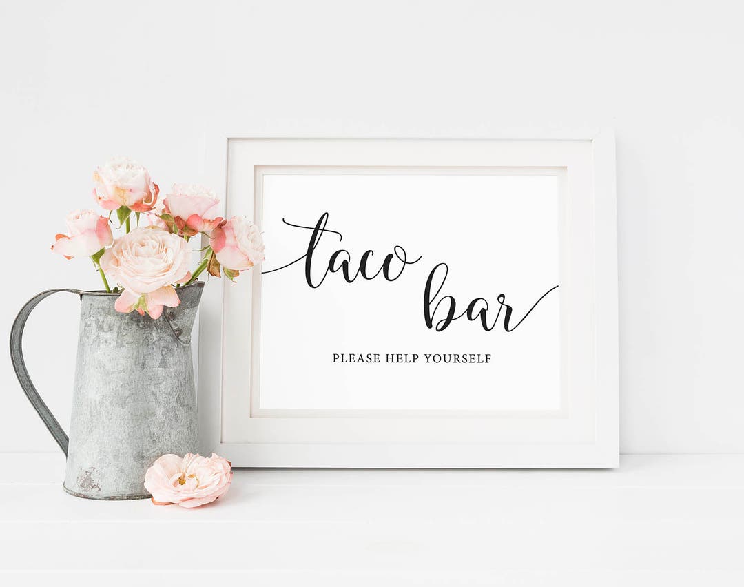 Taco Bar Sign, Taco Wedding Printable, Fiesta Party Taco Sign, Fiesta ...