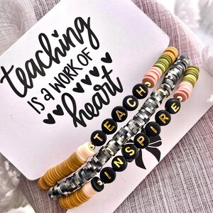 Teacher & Student Bracelet Stack | School | Personalized | Word | Name ...