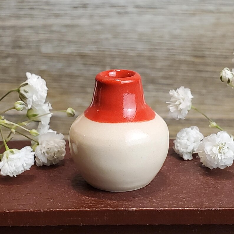Red & White Miniature Dollhouse Pots - Etsy