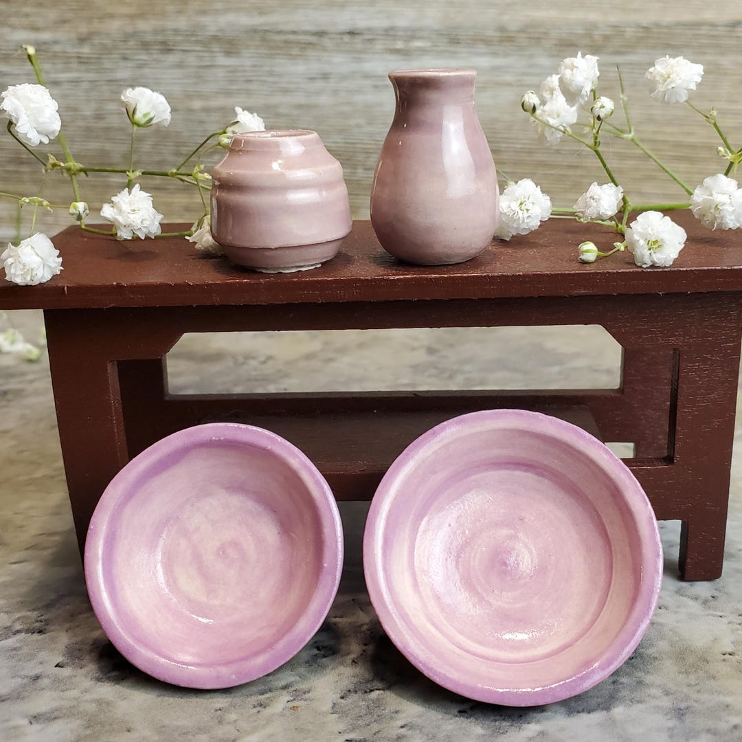 Purple Miniature Dollhouse Pots and Bowls - Etsy