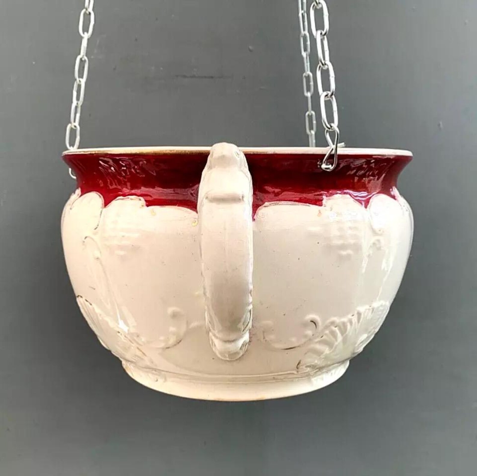 Victorian ANTIQUE Chamber Pot Pottery HANGING PLANTER Plant Pot - Etsy